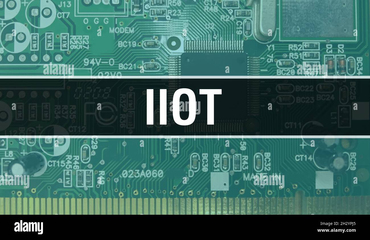 IIoT with Technology Motherboard Digital. IIoT and Computer Circuit ...