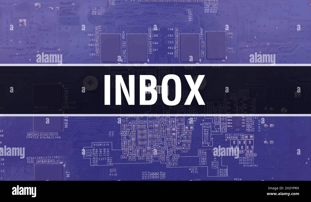 Inbox concept with Electronic Integrated Circuit on circuit board ...