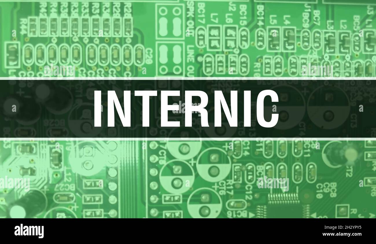 InterNIC concept with Computer motherboard. InterNIC text written on ...