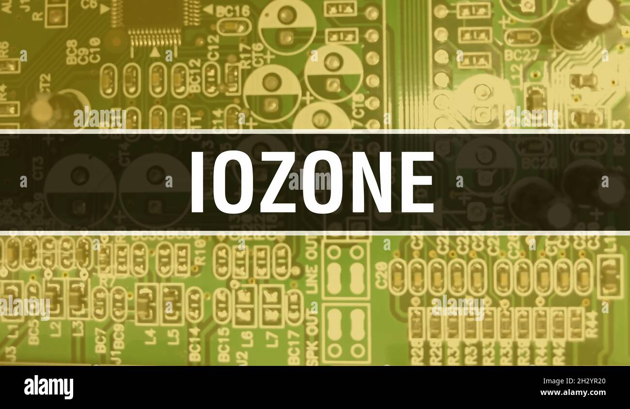 IOzone text written on Circuit Board Electronic abstract technology ...