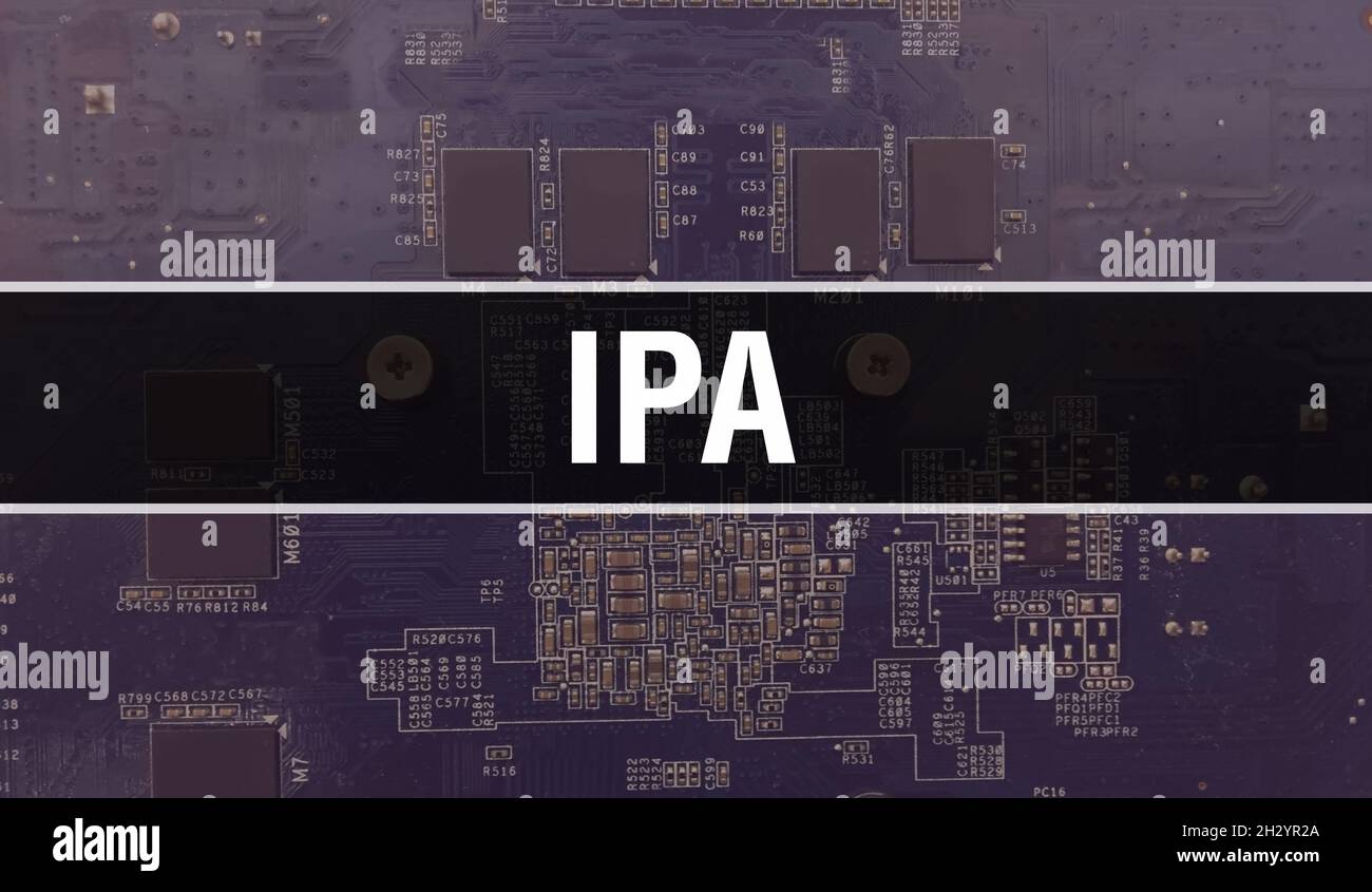IPA concept with Electronic Integrated Circuit on circuit board. IPA ...