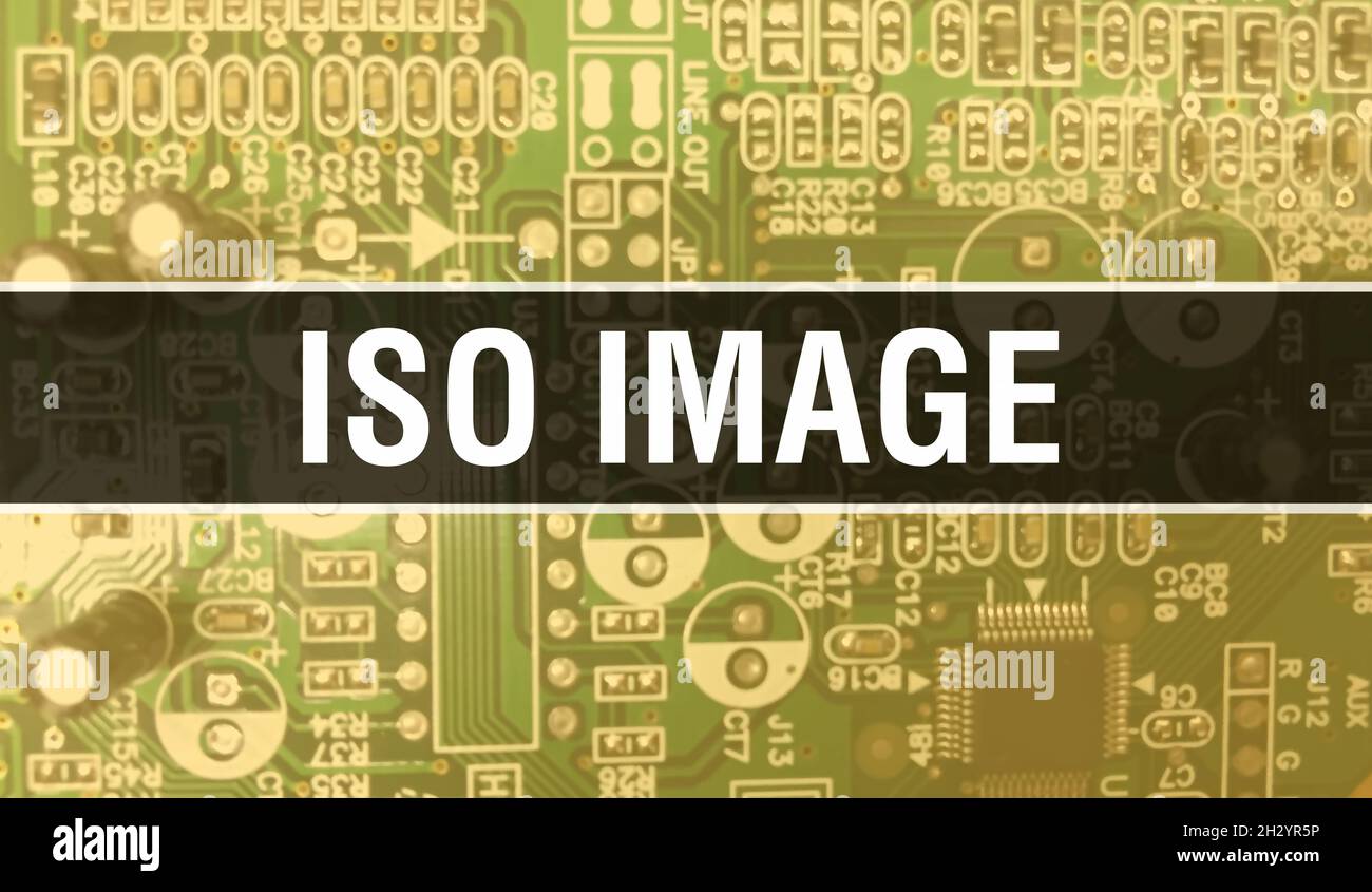 ISO Image with Electronic Computer Hardware technology background ...