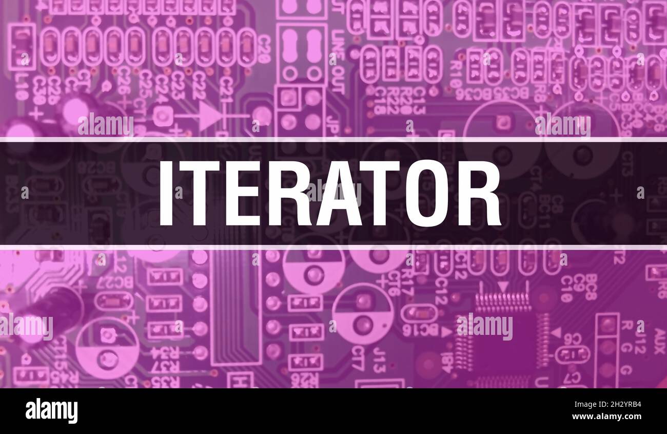 Iterator with Electronic Computer Hardware technology background. Abstract background with ...