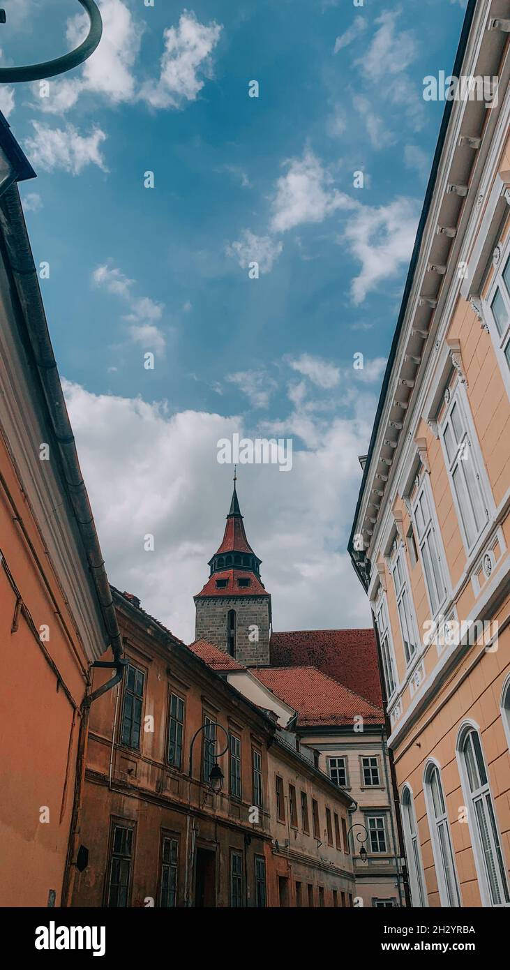 A mesmerizing view of old buildings against a cloudy sky in the city of ...