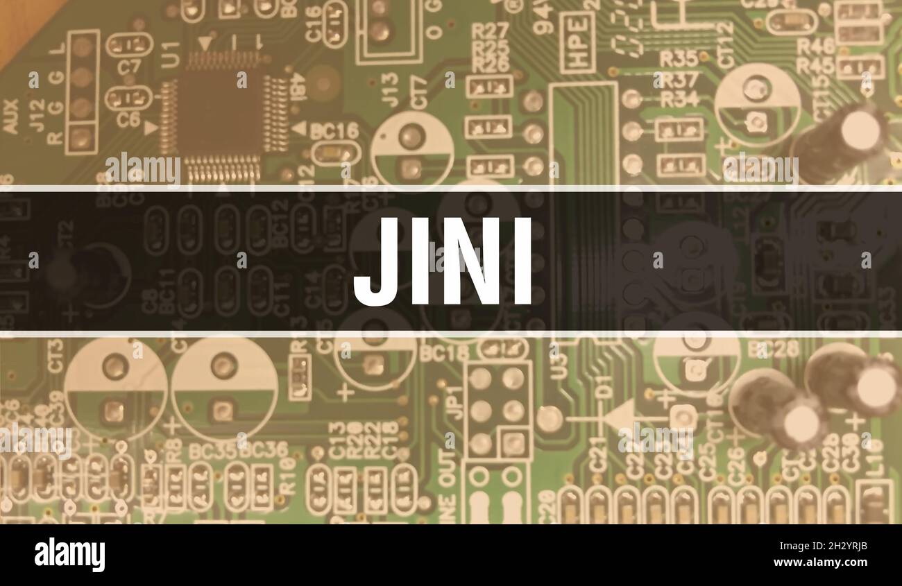 Jini concept illustration using Computer Chip in Circuit Board. Jini ...
