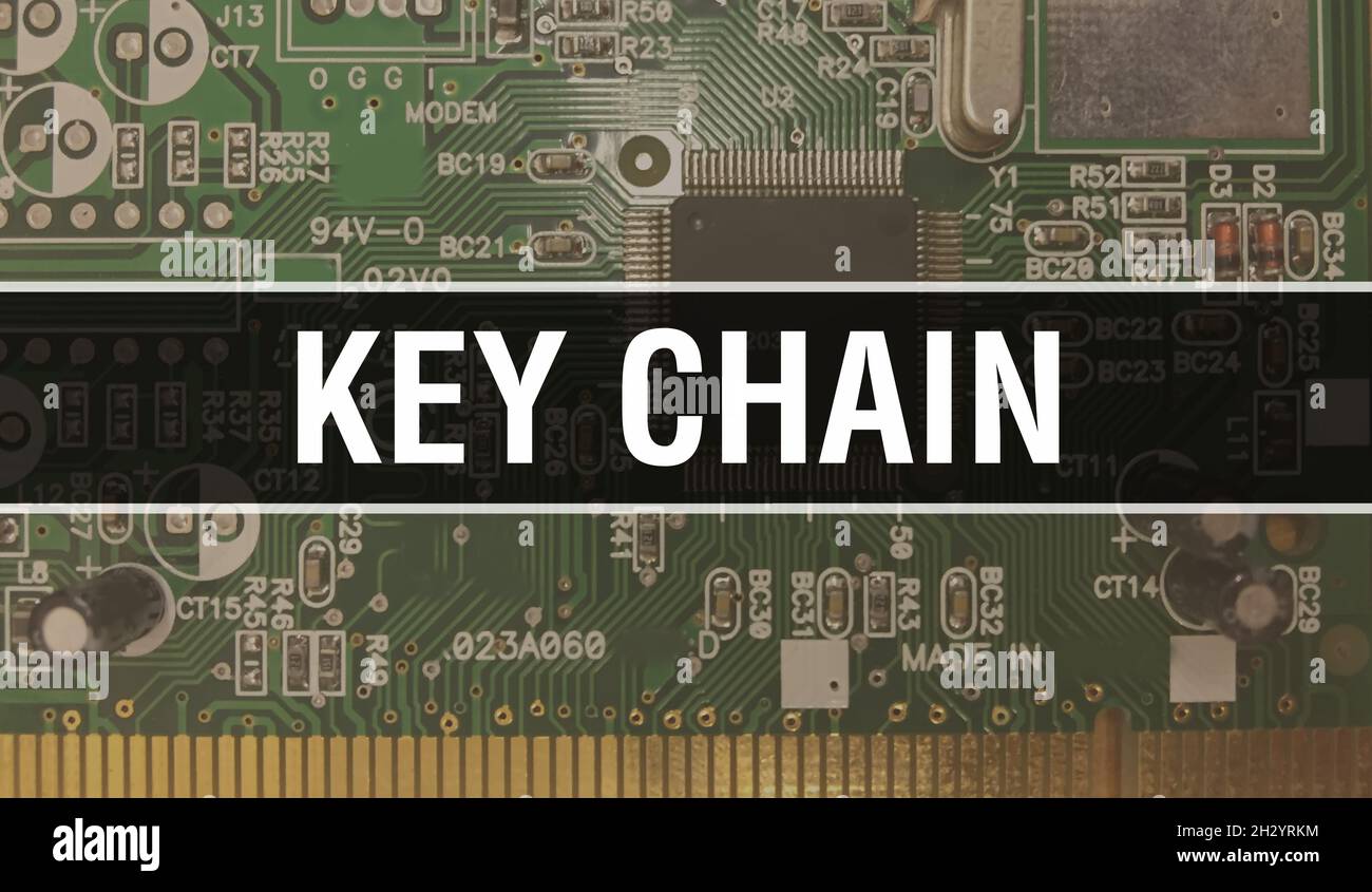 Key Chain with Technology Motherboard Digital. Key Chain and Computer ...