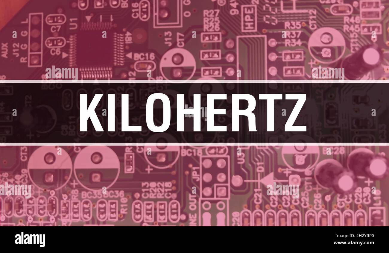 Kilohertz concept illustration using Computer Chip in Circuit Board ...