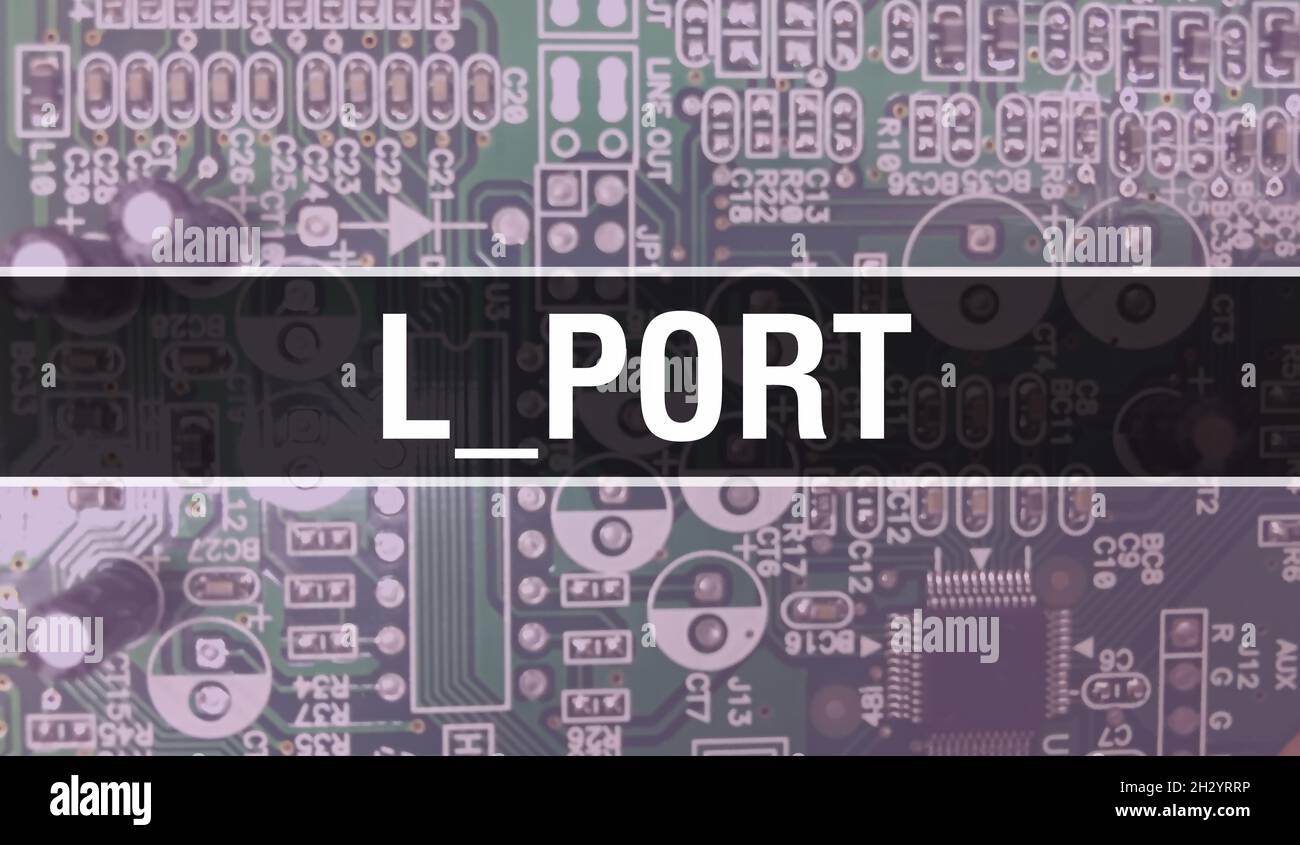 L Port with Electronic Computer Hardware technology background ...