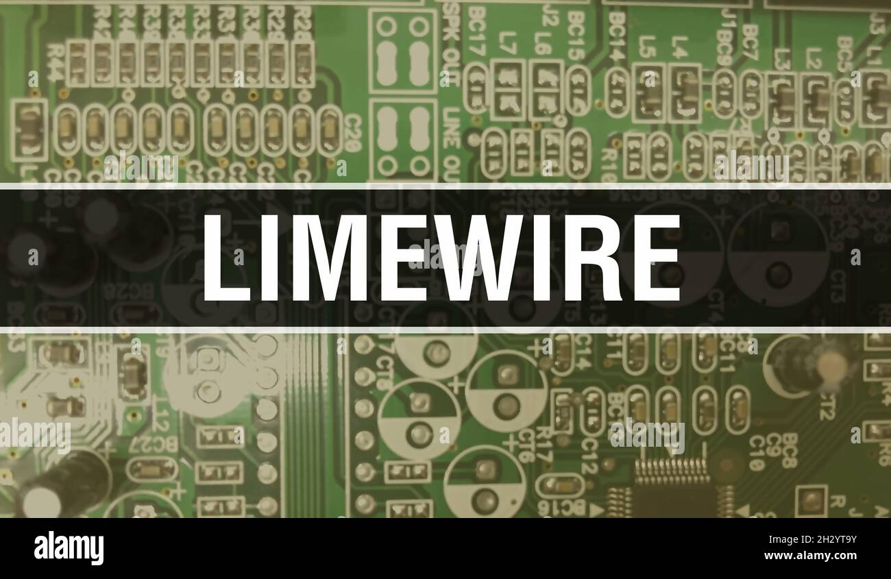 LimeWire concept with Computer motherboard. LimeWire text written on ...