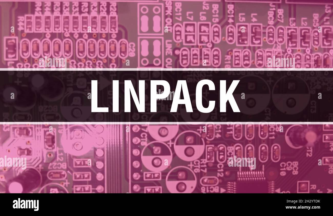 LINPACK concept with Computer motherboard. LINPACK text written on Technology Motherboard ...