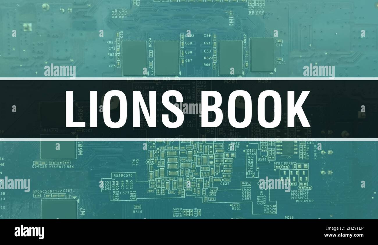 Lions Book concept with Electronic Integrated Circuit on circuit board ...