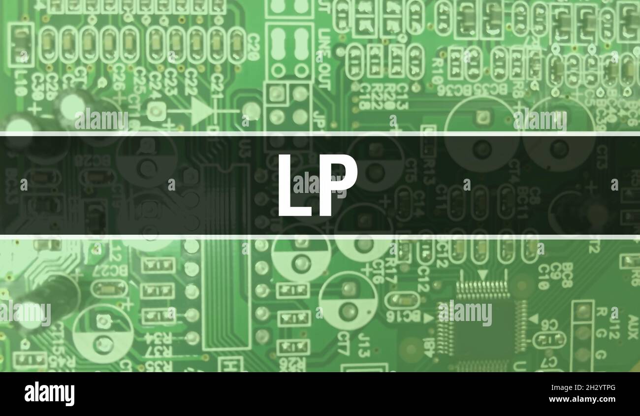 LP with Electronic Computer Hardware technology background. Abstract background with Electronic ...