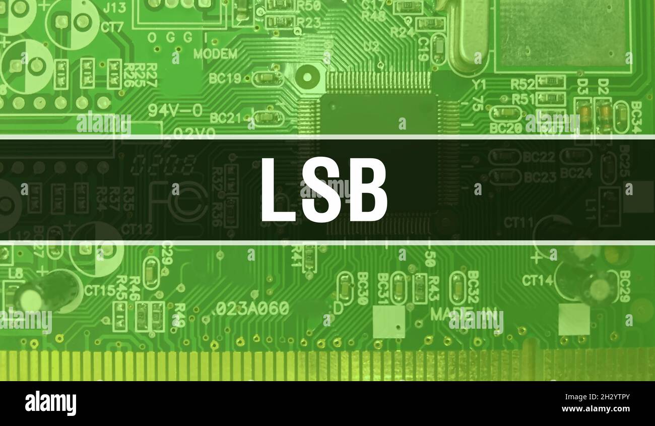 LSB with Technology Motherboard Digital. LSB and Computer Circuit Board ...