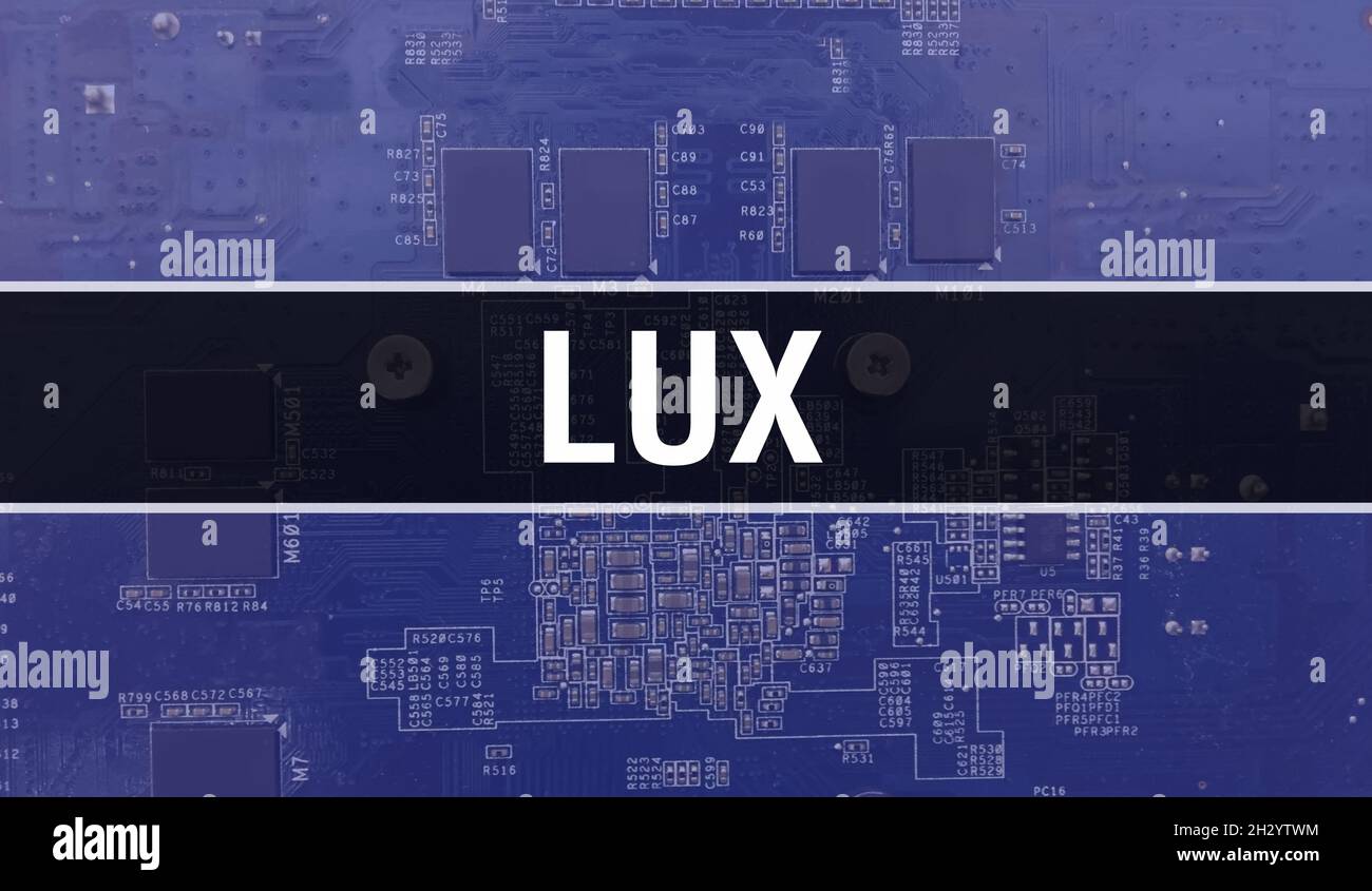 Lux concept with Electronic Integrated Circuit on circuit board. Lux ...