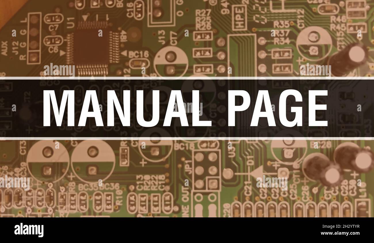 Manual Page concept illustration using Computer Chip in Circuit Board ... Manual Page concept illustration using Computer Chip in Circuit Board ...