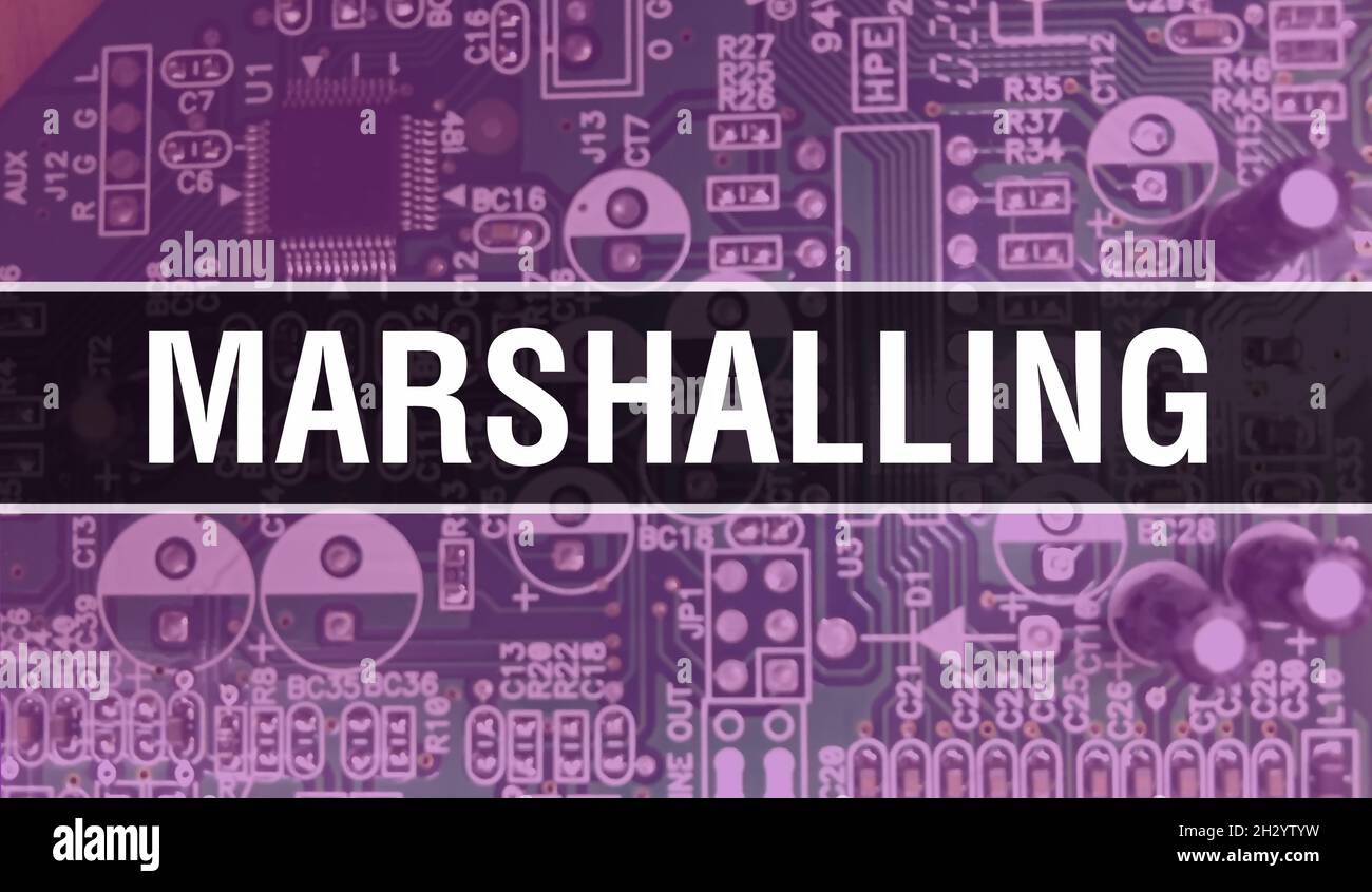 Marshalling concept illustration using Computer Chip in Circuit Board ...
