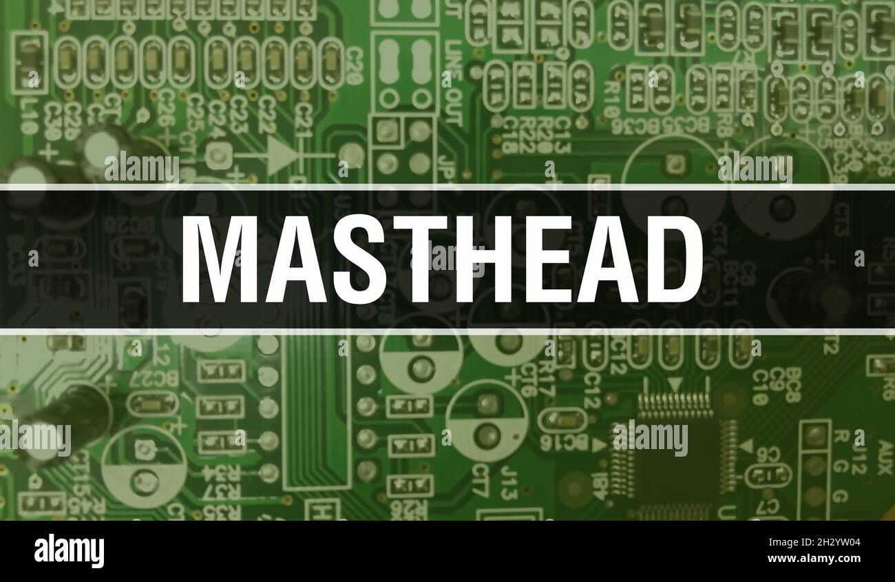 Masthead with Electronic Computer Hardware technology background ...