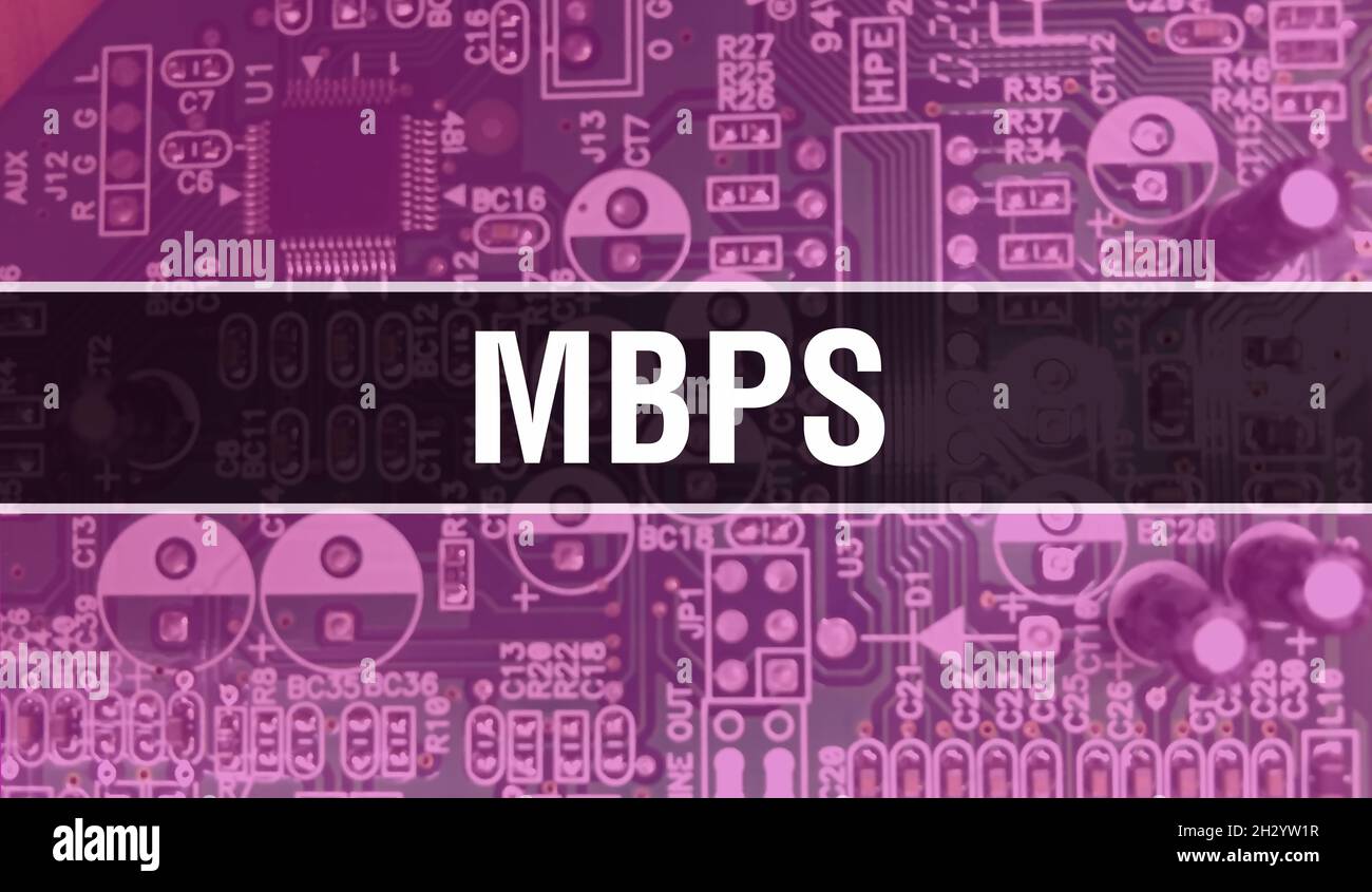 Mbps concept illustration using Computer Chip in Circuit Board. Mbps ...