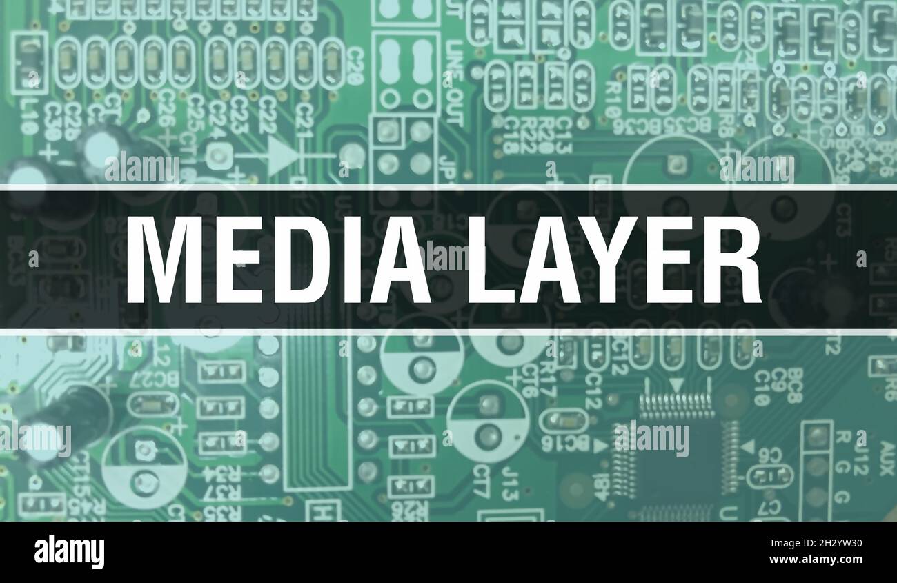 Media Layer with Electronic Computer Hardware technology background ...