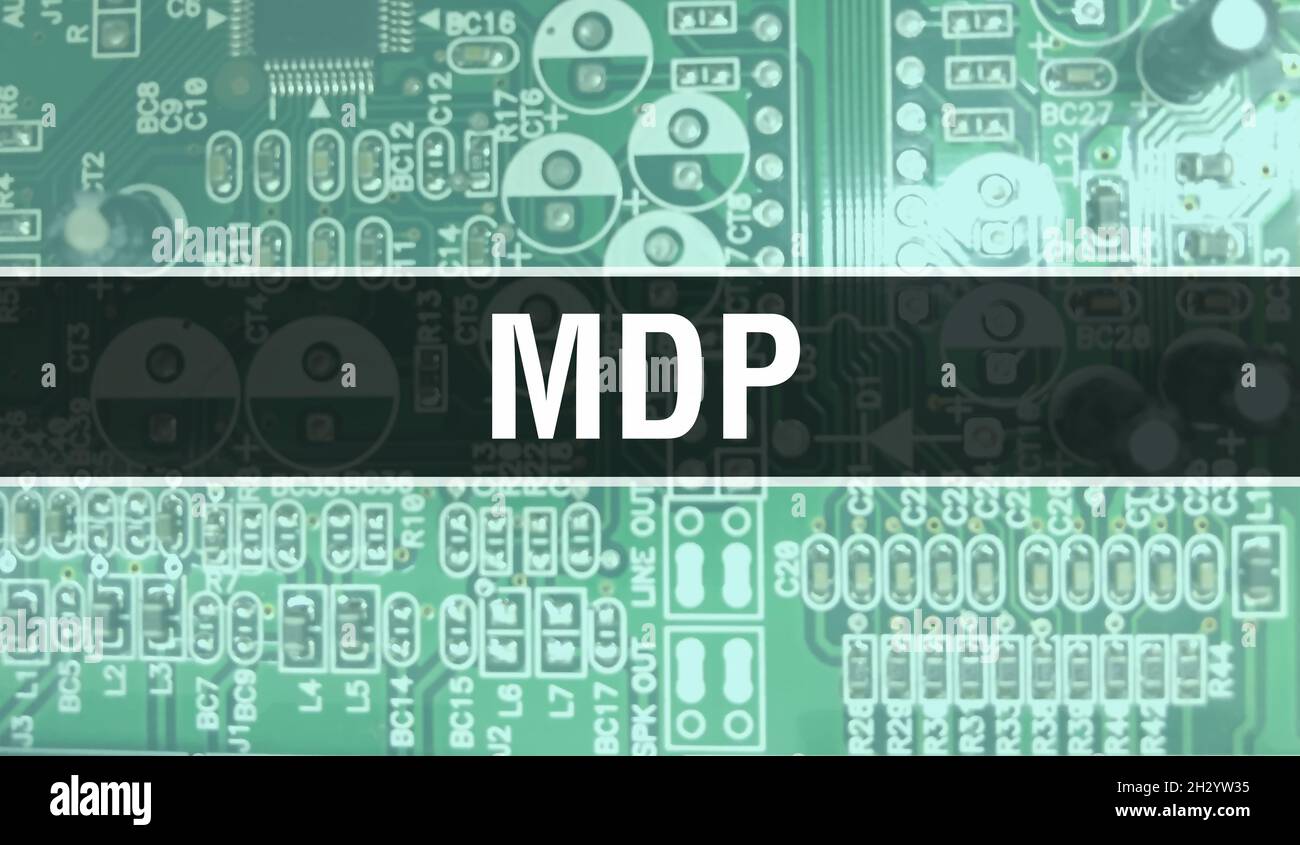 MDP text written on Circuit Board Electronic abstract technology ...
