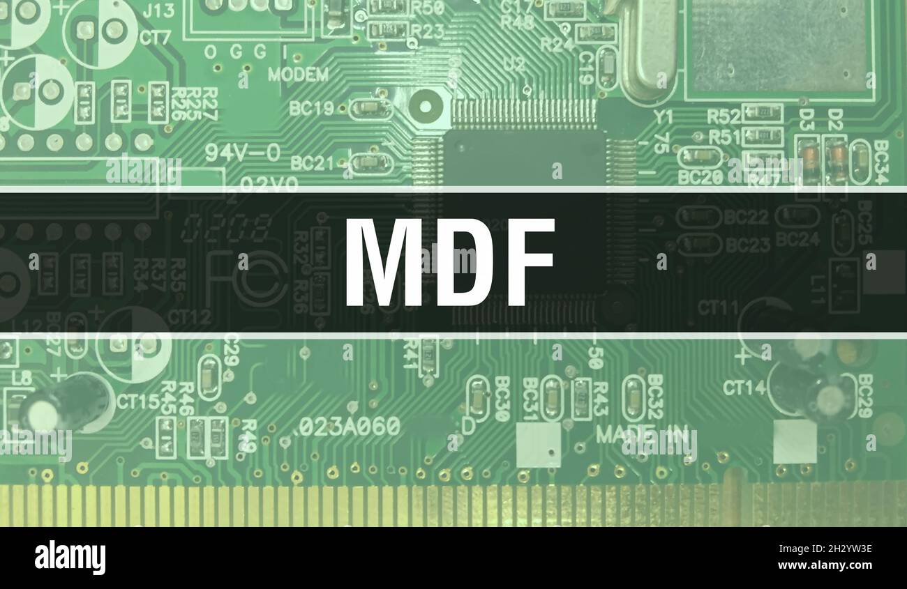 MDF with Technology Motherboard Digital. MDF and Computer Circuit Board ...