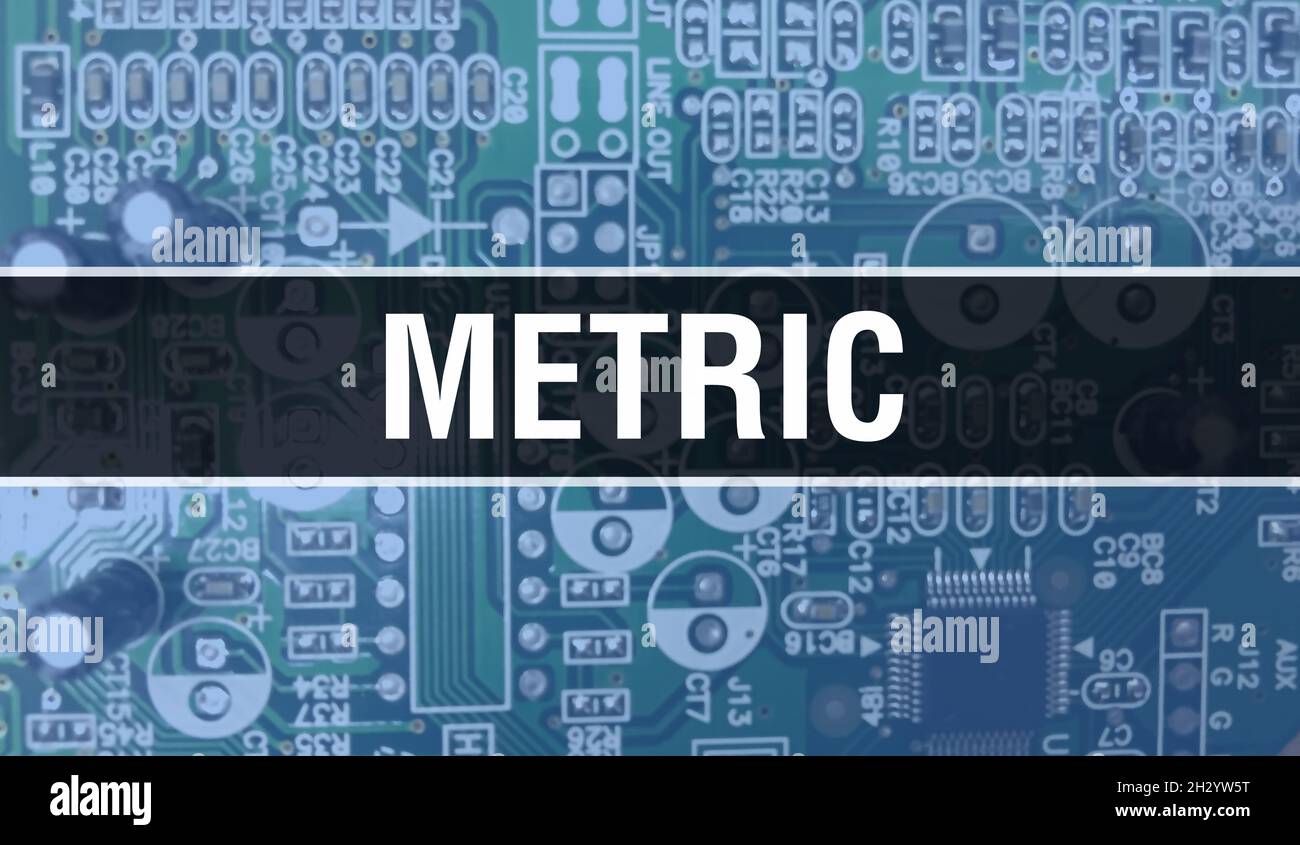 Metric with Electronic Computer Hardware technology background. Abstract background with ...