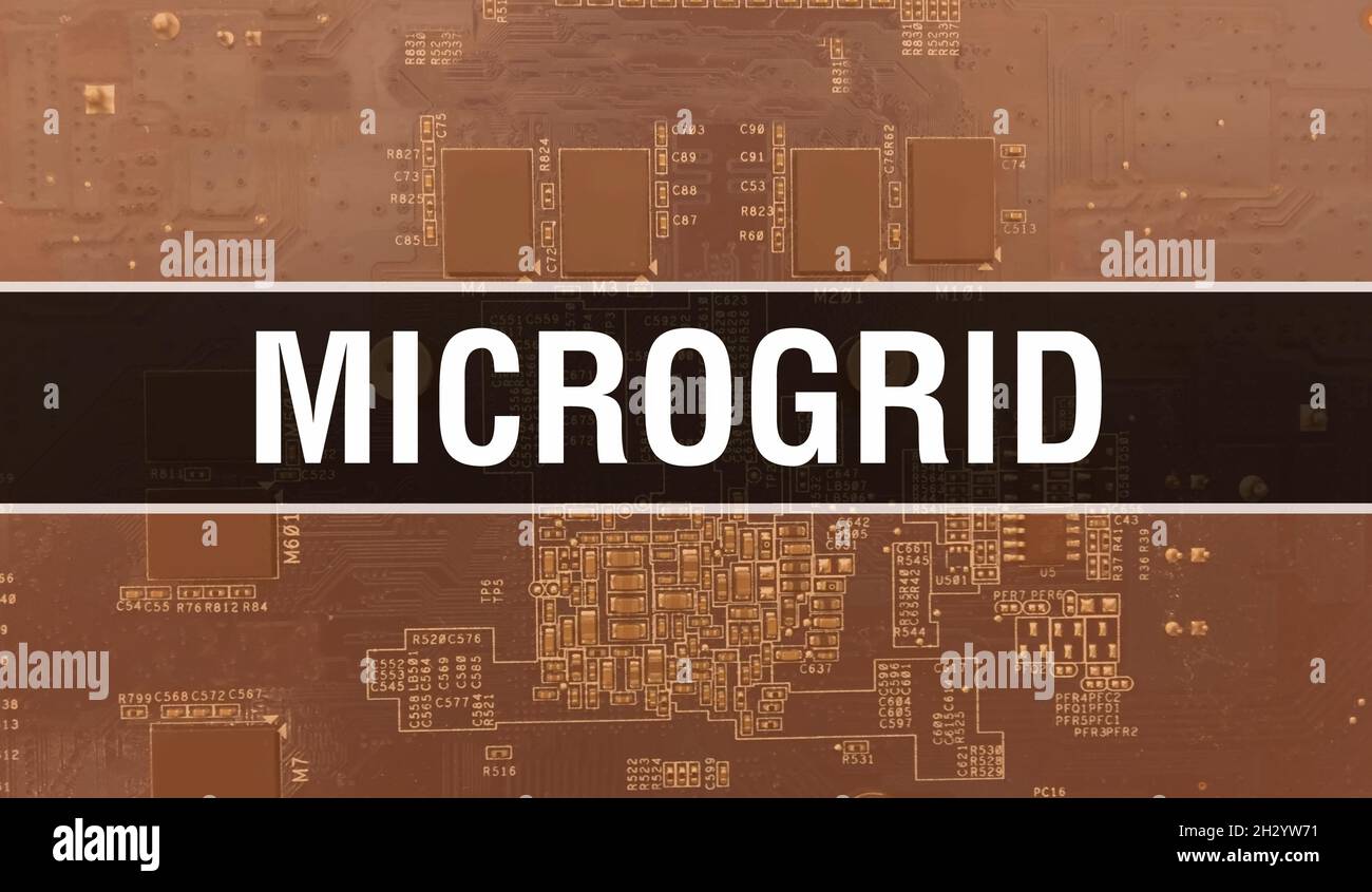 Microgrid concept with Electronic Integrated Circuit on circuit board ...