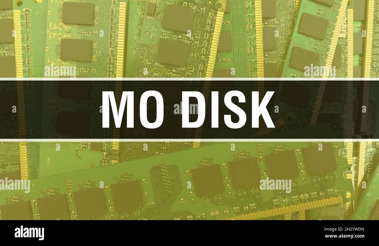 MO Disk with Electronic Computer Hardware technology background ...