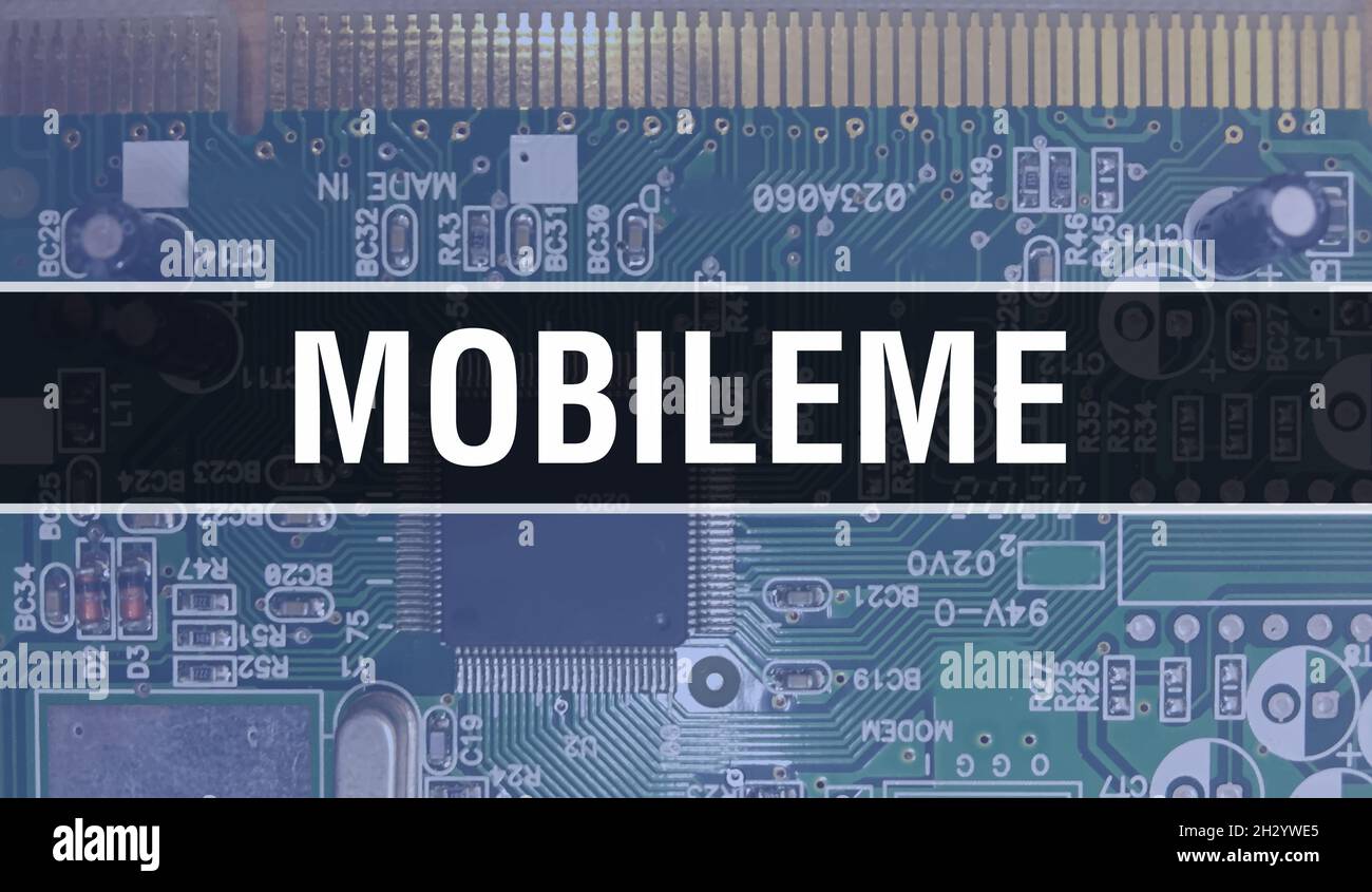 MobileMe concept with Electronic Integrated Circuit on circuit board ...