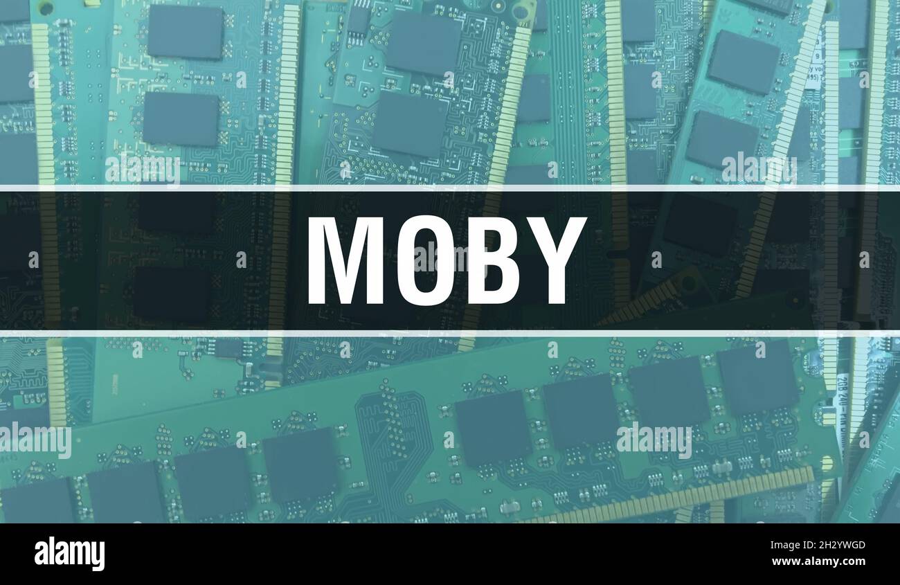 Moby with Electronic Computer Hardware technology background. Abstract background with ...