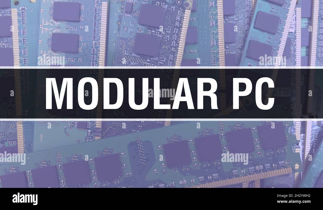 Modular PC with Electronic Computer Hardware technology background ...