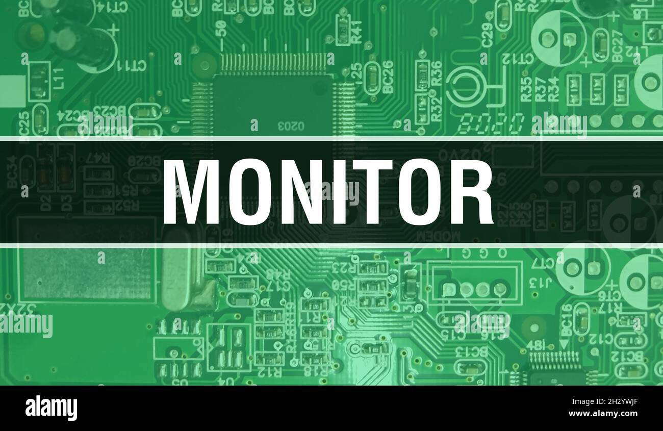 Monitor with Technology Motherboard Digital. Monitor and Computer ...