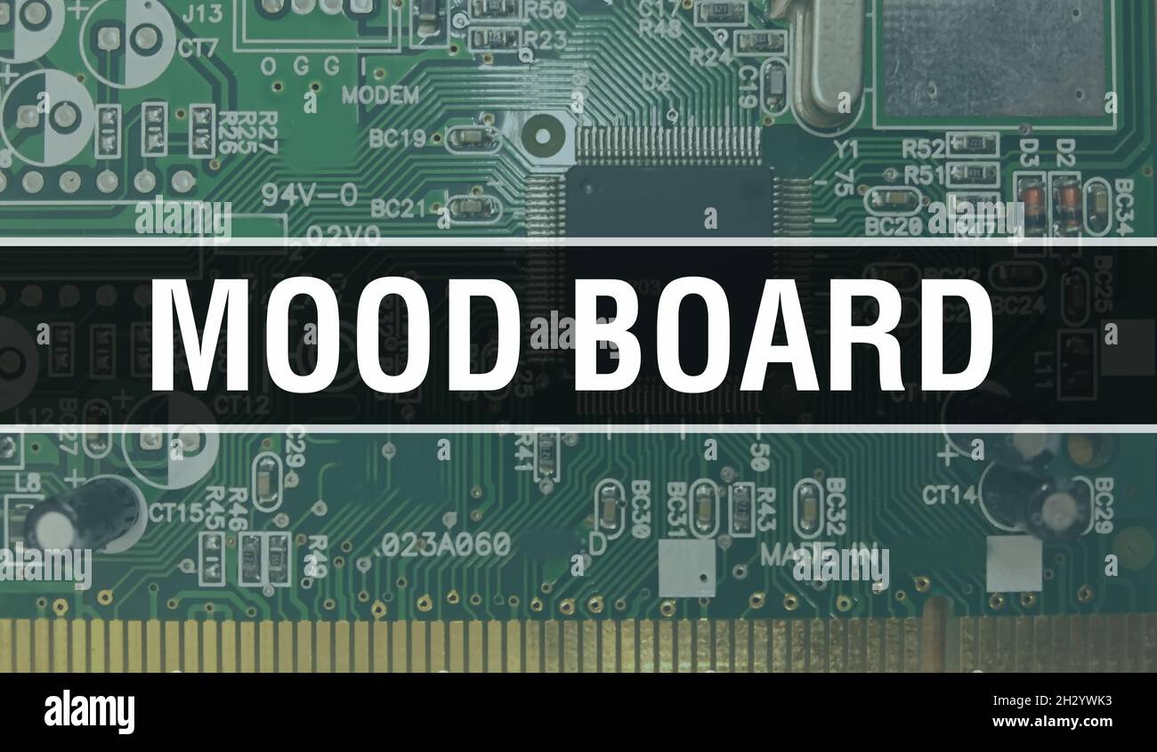 Mood Board text written on Circuit Board Electronic abstract technology ...