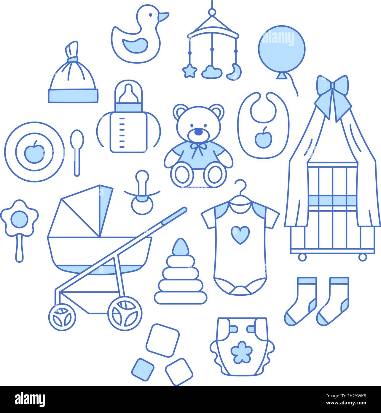 Thin line baby background circle concept Stock Vector Image & Art - Alamy