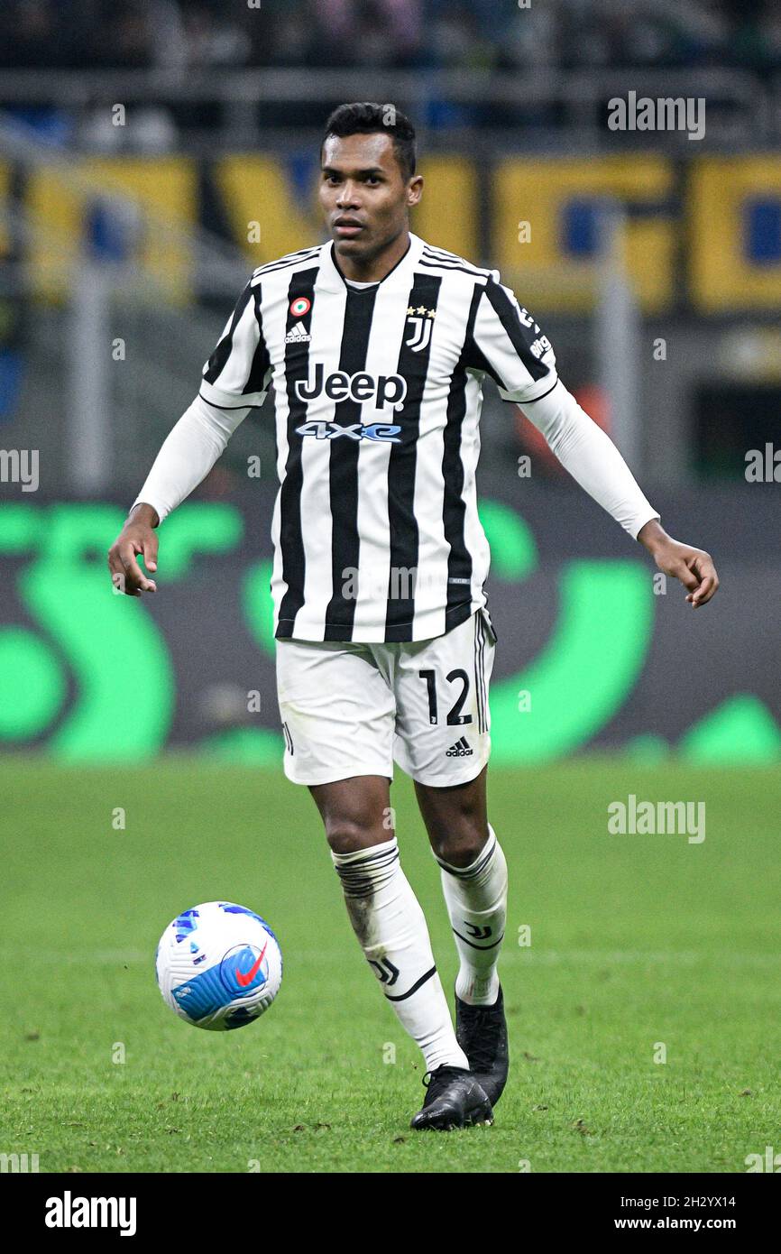 Milan, Italy - 24 October 2021: Alex Sandro of Juventus controls the ...