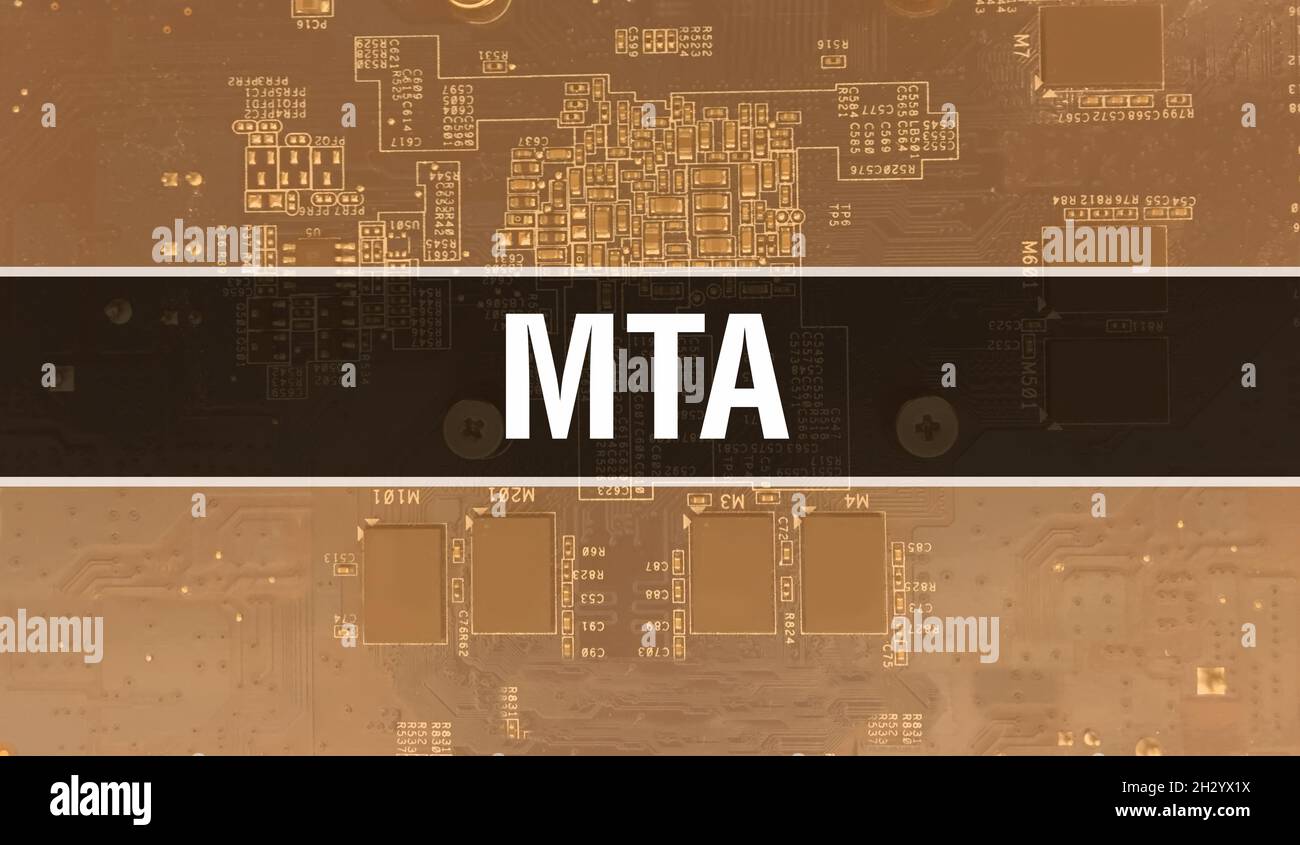 MTA concept with Computer motherboard. MTA text written on Technology ...