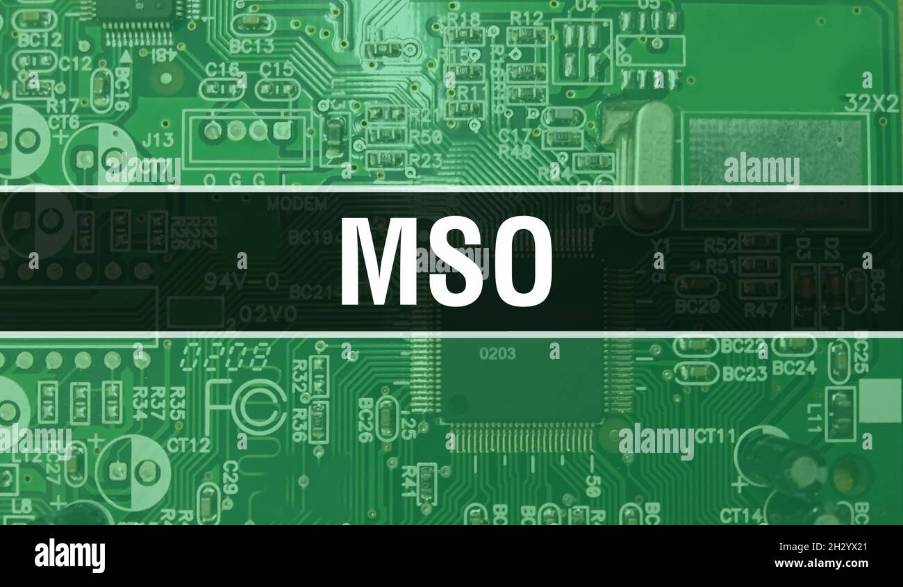 MSO text written on Circuit Board Electronic abstract technology ...