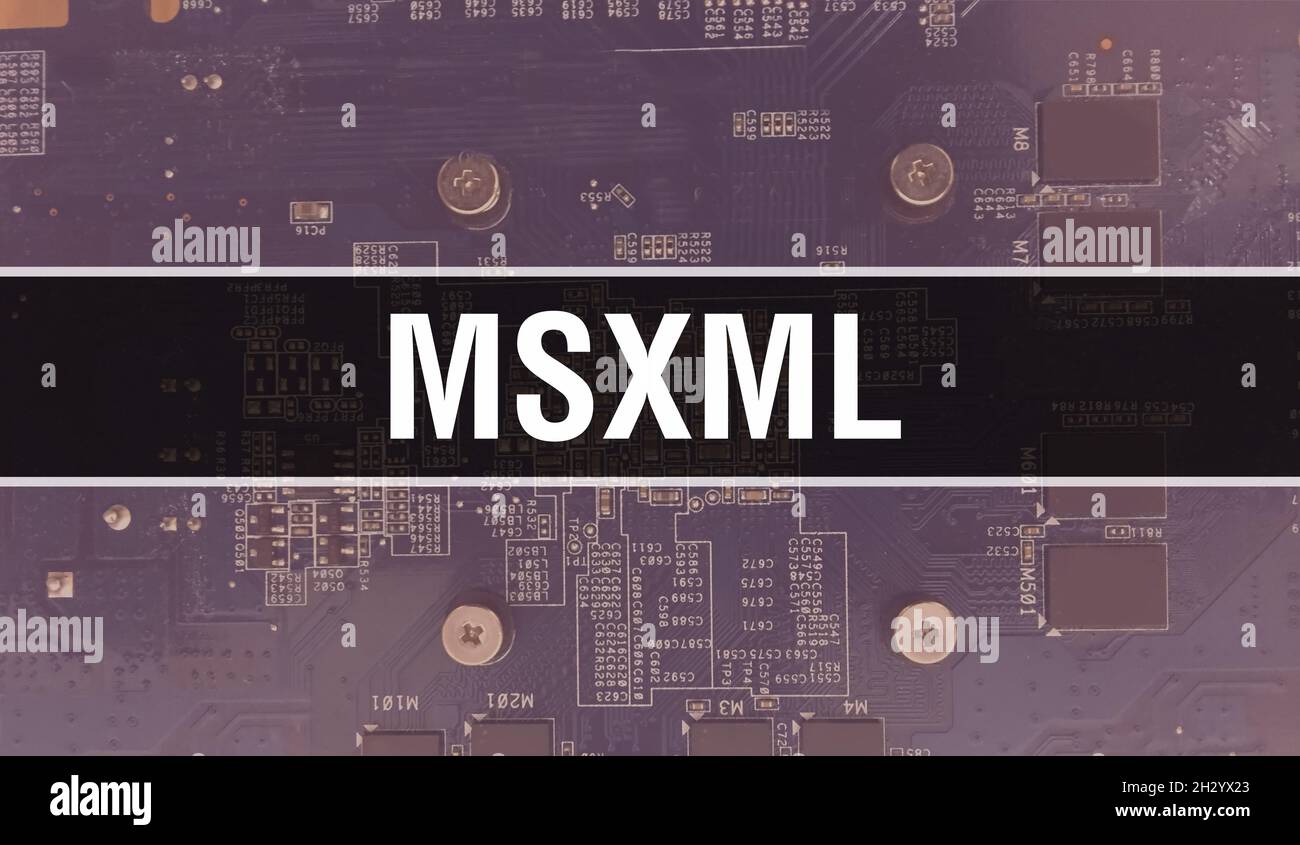 MSXML with Electronic Computer Hardware technology background. Abstract background with ...