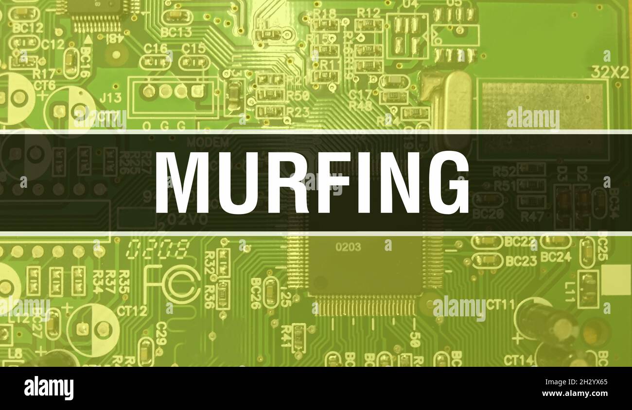 Murfing text written on Circuit Board Electronic abstract technology ...