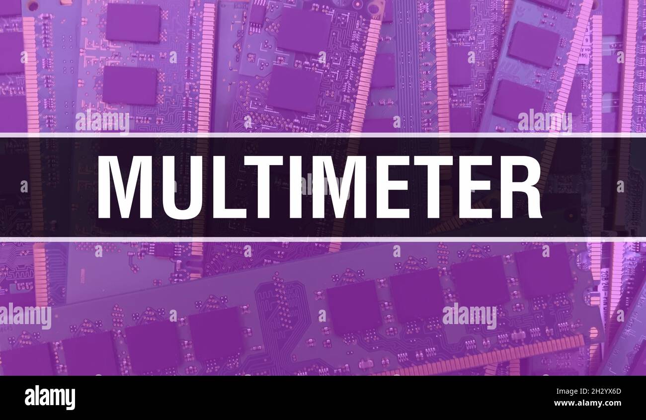 Multimeter with Technology Motherboard Digital. Multimeter and Computer ...
