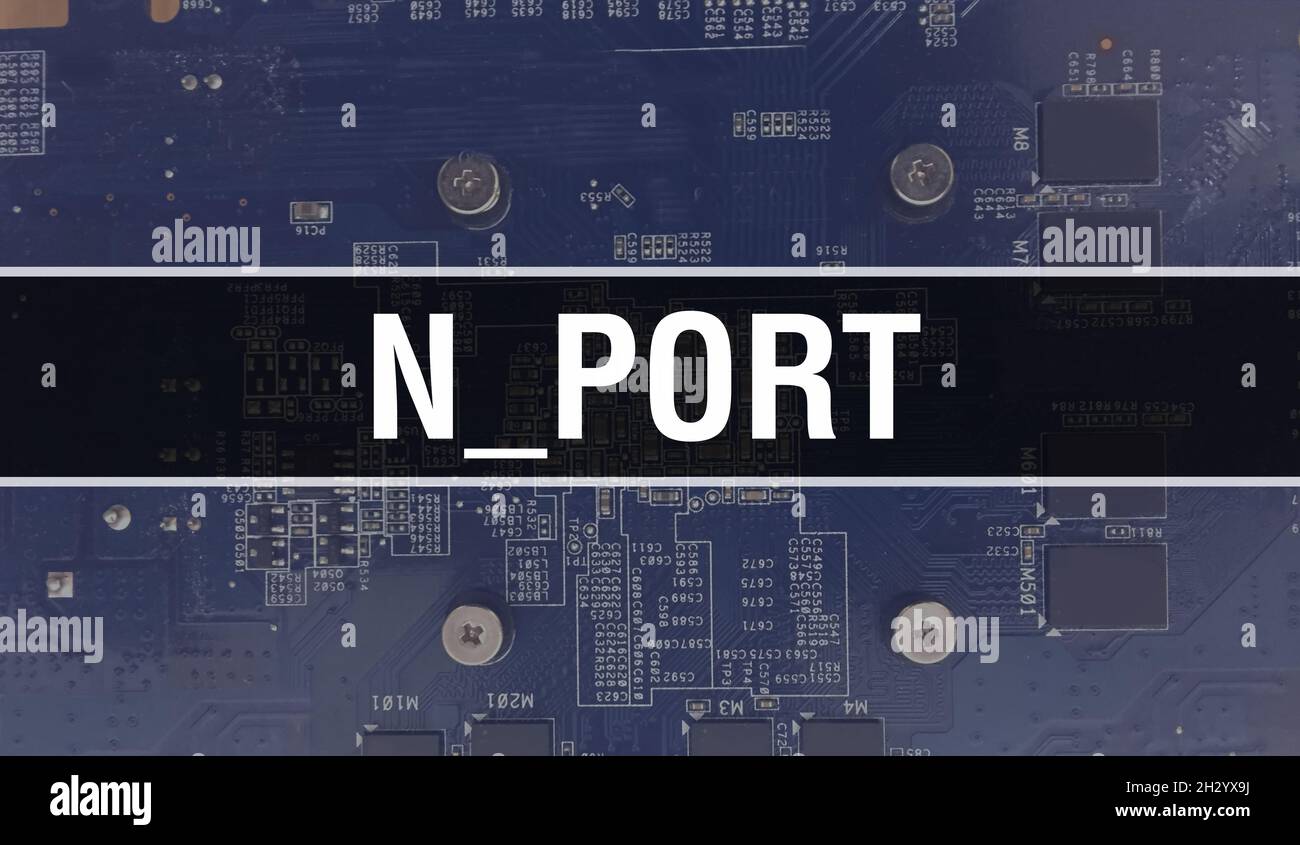 N Port with Electronic Computer Hardware technology background ...