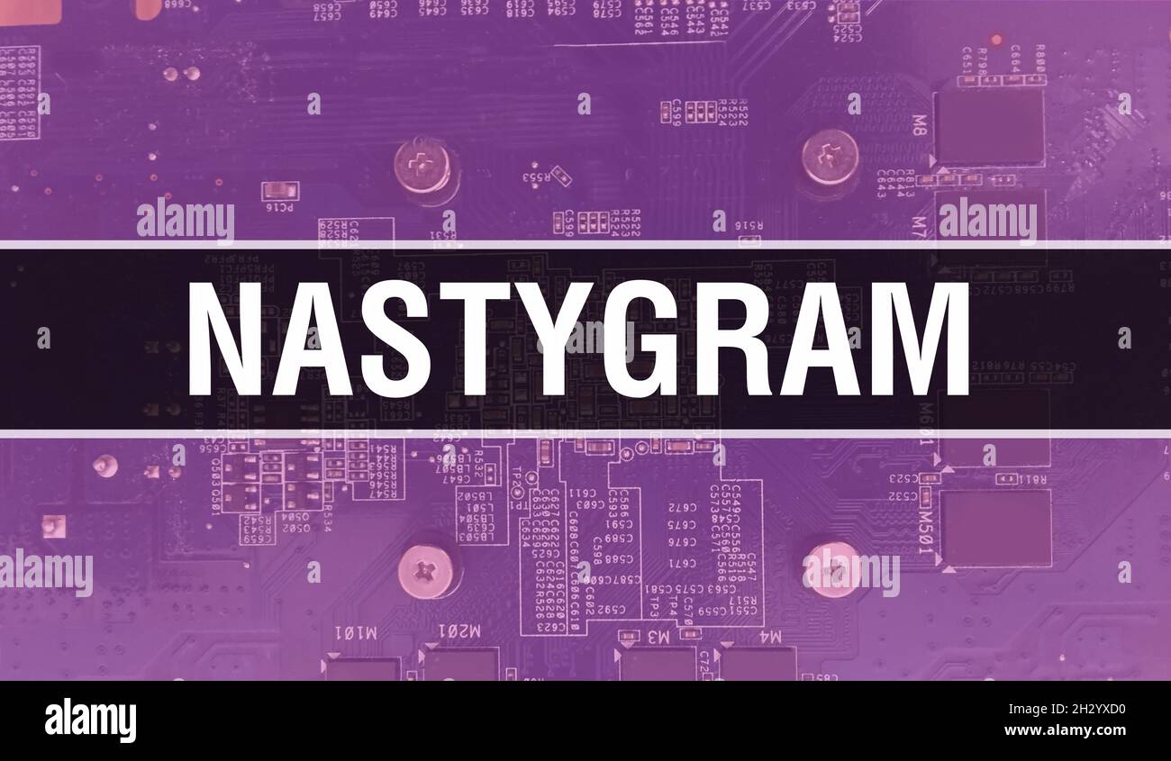 Nastygram with Electronic Computer Hardware technology background. Abstract background with ...