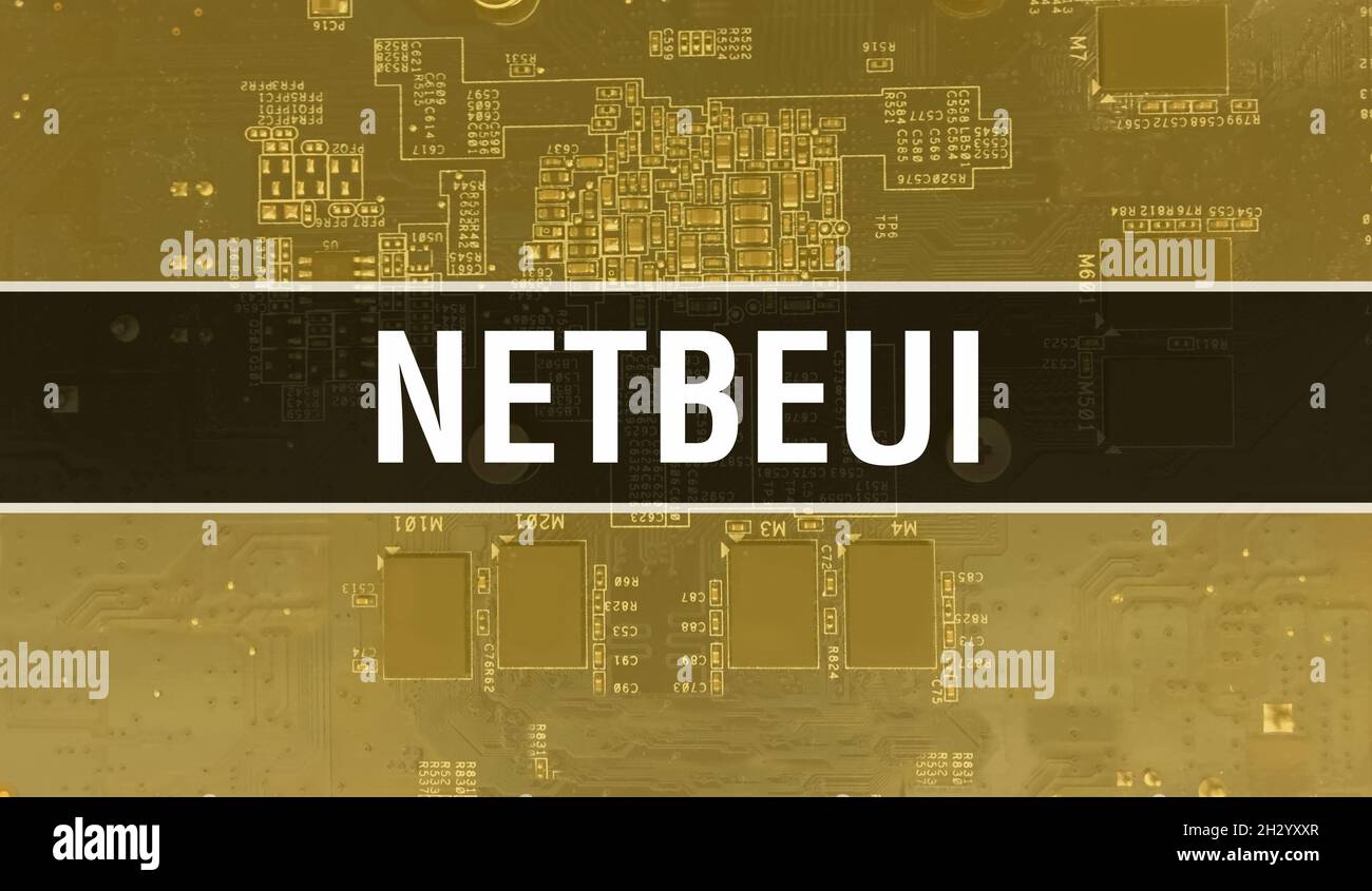NetBEUI concept with Computer motherboard. NetBEUI text written on ...