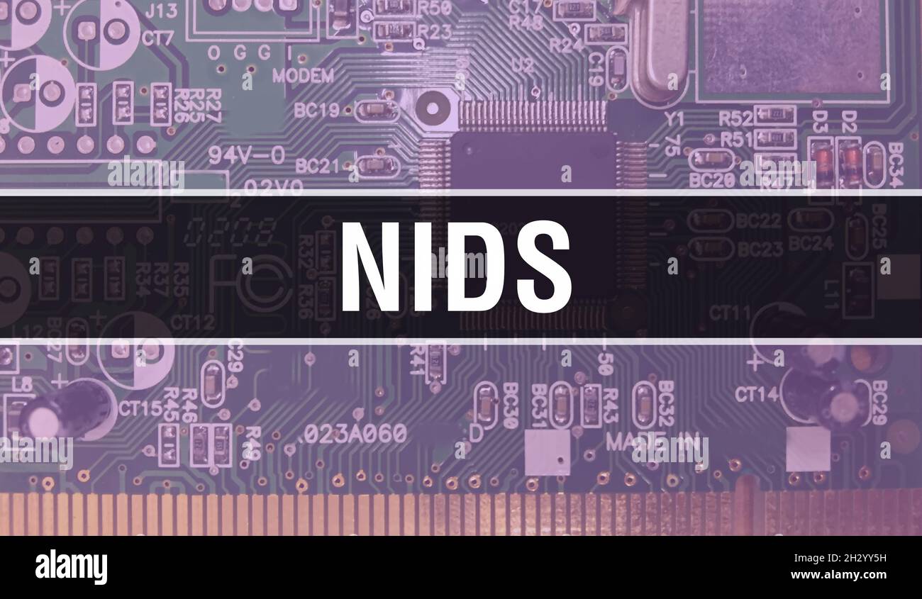 NIDS concept illustration using Computer Chip in Circuit Board. NIDS ...