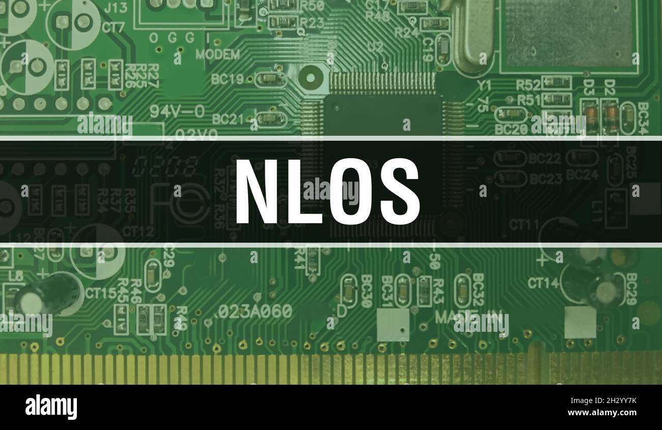 NLOS concept illustration using Computer Chip in Circuit Board. NLOS ...