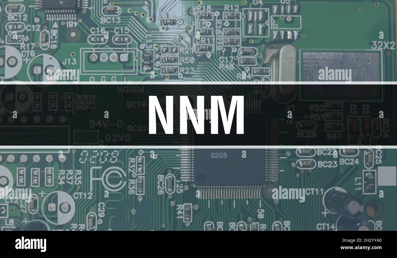 NNM text written on Circuit Board Electronic abstract technology ...