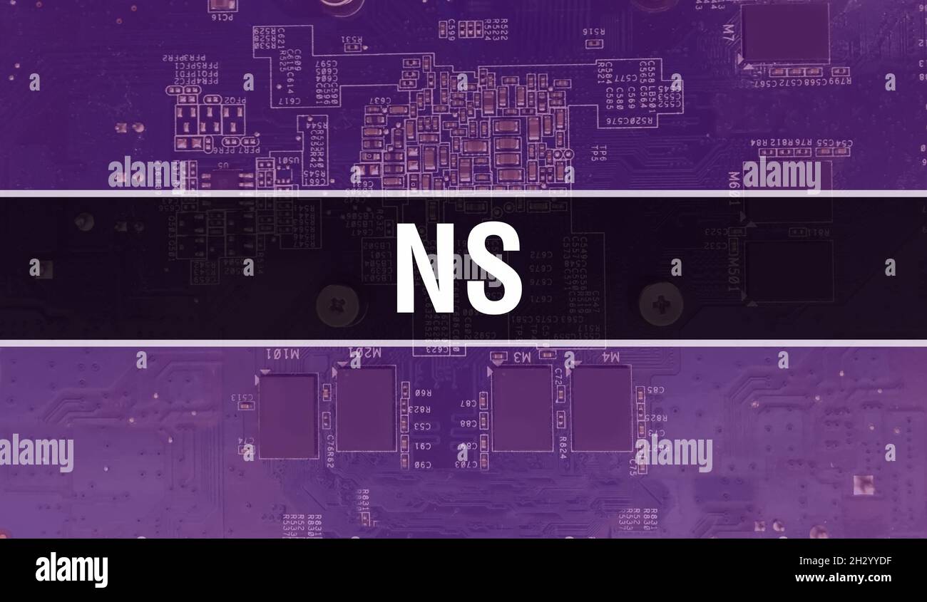 ns concept with Computer motherboard. ns text written on Technology ...