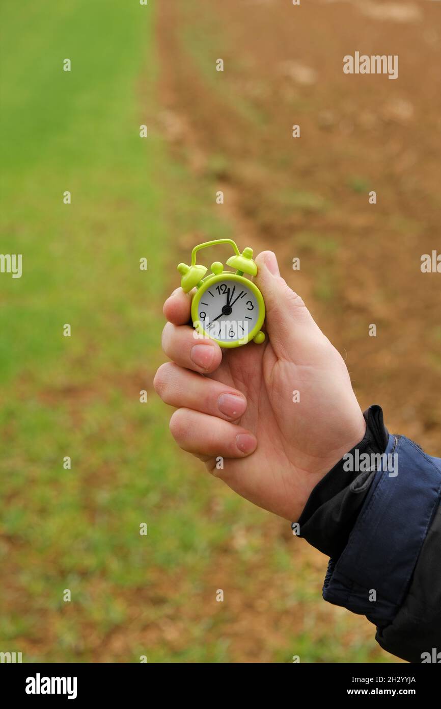 Spring planting time. Sowing time. Farming and agriculture. green and ...