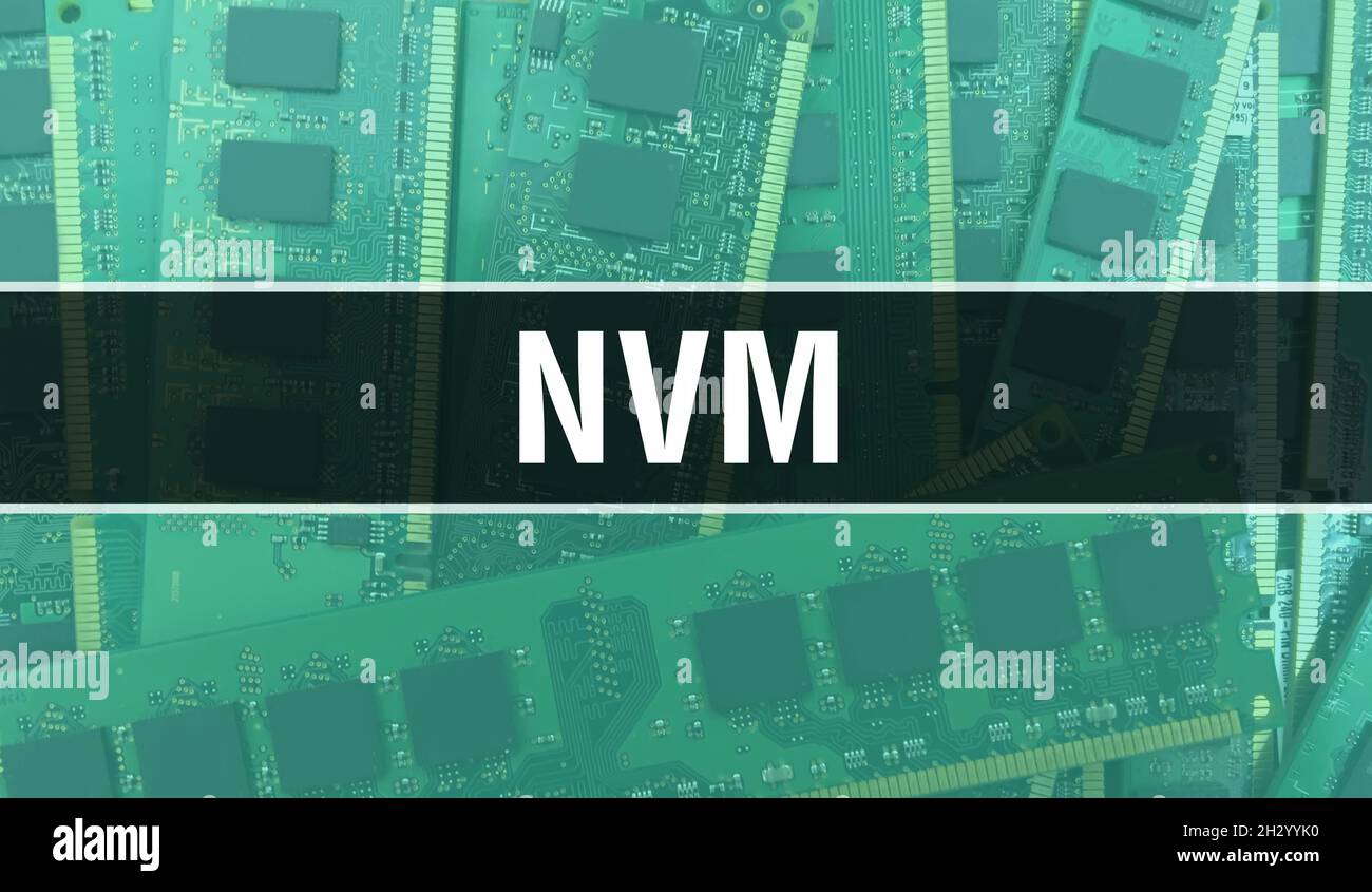 NVM concept with Electronic Integrated Circuit on circuit board. NVM ...