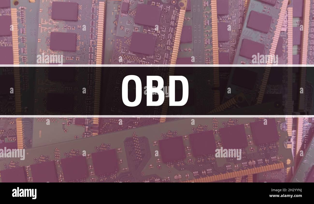 OBD concept with Electronic Integrated Circuit on circuit board. OBD ...